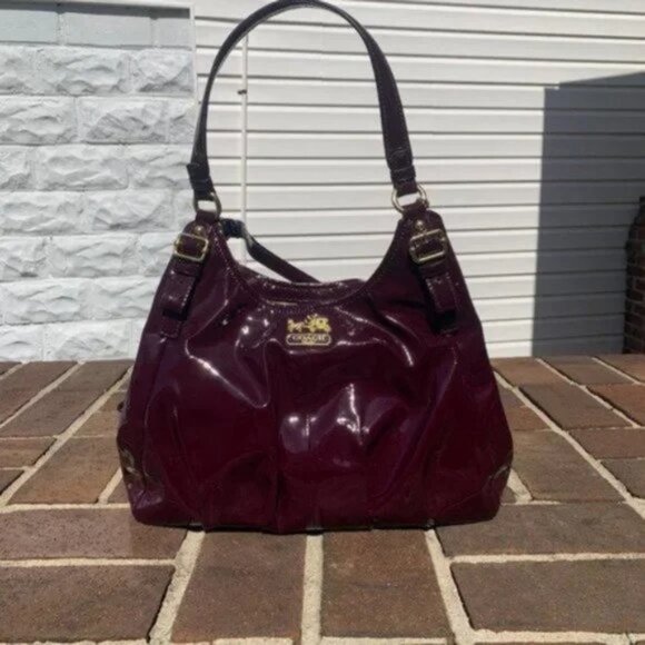 Coach | Bags | Coach Plum Patent Leather Handbag | Poshmark